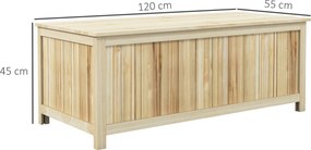 Outsunny Zahradní úložný box z dřeva s hydraulickými vzpěrami - 172L - 120L x 55W x 45H cm