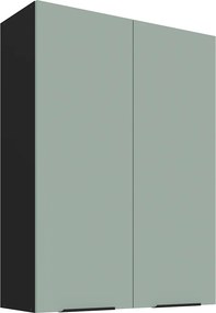 ARIA sc | horní skříňka 80 G-108 2F policová | 80 cm | EXTRA VYSOKÁ | ANTI FINGERPRINT povrch | černá/aquamarine