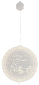 Vánoční dekorace do oken LED kulaté vitráže na baterie WISHES