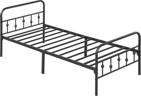 HOMCOM Rám postele pro matraci 200 x 90 cm, skládací rám postele, kovová postel vysoká 82,5 cm, kovový rám postele z kovu, do ložnice, pokoj pro host…
