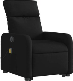 Elektrické zvedací masážní polohovací křeslo černé textil 3206728