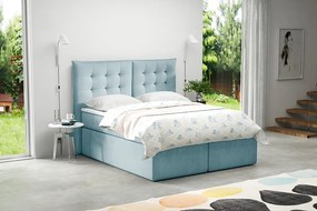 Eka Kontinentální čalouněná postel Soft - Cassablanca (200x200 cm) Barva látky Trinity: (2313) Modrá