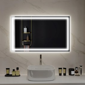 HOMCOM LED koupelnové zrcadlo, nastavitelná jasnost, funkce proti zamlžení, vodotěsné