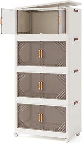 Costway 284 L Úložné boxy s víkem Stohovatelné skladovací kontejnery s kolečky