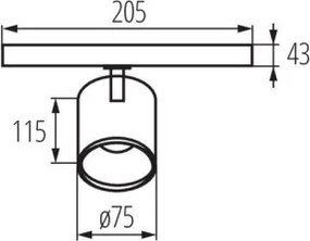 LED svítidlo pro lištový systém Kanlux TEAR N ATL1 18W-930-S6-B 33131