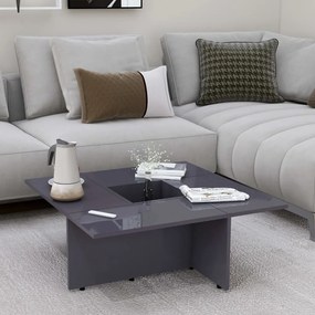 vidaXL Konferenční stolek 79,5 x 79,5 x 30 cm dřevotříska [802905] Barva: šedá s vysokým leskem