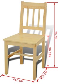 Dřevěný jídelní stůl se 4 židlemi v přírodním odstínu,  241220