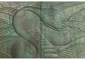 Massive home | Vysoká komoda Snake tyrkysová 120cm mangové dřevo