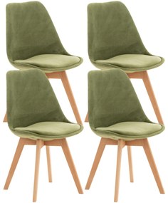 Jídelní židle Crediton - 4 ks - samet | světle zelené