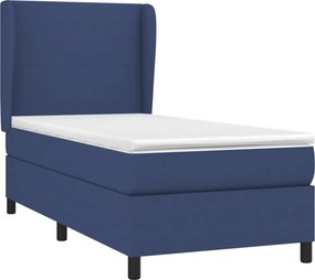 Box spring postel s matrací modrá 90x200 cm textil 3127779