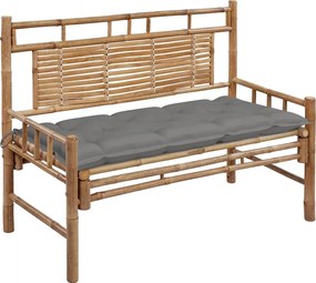 vidaXL Zahradní lavice s poduškou 120 cm bambus [3063892] Barva: Šedá