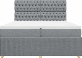 Box spring postel s matrací světle šedá 200 x 200 cm textil 3294470