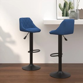 vidaXL Barové židle 2 ks samet [335349] Barva: Modrá