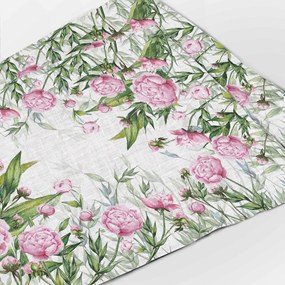 Lenbutik Lněné prostírání 48x32 cm Pivoňky/ Peonies