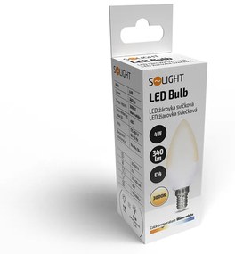 Solight LED žárovka, svíčka, 4W, E14, 3000K, 340lm