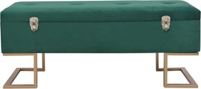 Lavice s úložným prostorem 105 cm zelená samet 247570