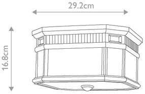 Feiss FE-COTSLN-F-BK-Venkovní stropní svítidlo COTSWOLD LANE 2xE27/60W/230V IP44