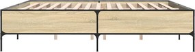 Rám postele dub sonoma 180 x 200 cm kompozitní dřevo a kov 3279783
