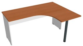 Stůl ergo levý 160*120 cm - Hobis Gate GE 60 L Dekor stolové desky: třešeň, Dekor lamino podnože: bílá, Barva nohy: černá
