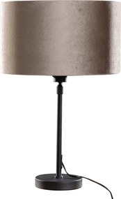 Stolní lampa černá s taupe sametovým stínítkem 35 cm - Parte