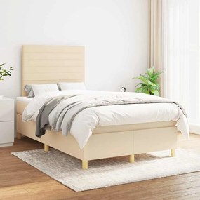Box spring postel s matrací krémová 120x190 cm textil 3269942