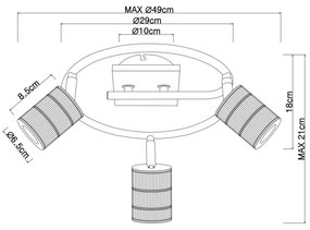 GLOBO JOSELLA 54033-3 Stropní svítidlo