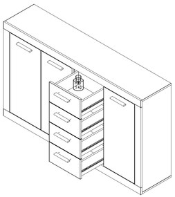 Sconto Komoda BACCIO bílá/beton