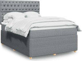 Box spring postel s matrací světle šedá 160 x 200 cm textil 3292114