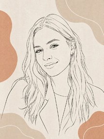 Minimalistický Line Art – Elegantní portrét na plátně z vaší fotky