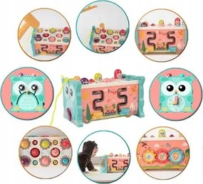 CHIPOLINO Motorická kostka 8v1 Owl růžová / od 18 měsíců