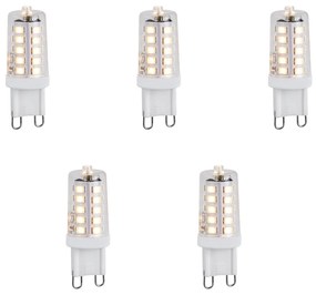Sada 5 stmívatelných LED žárovek G9 1,2W 100 lm 2700K