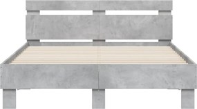 Rám postele s čelem a LED osvětlením betonově šedý 135 x 190 cm 3207570