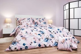 DADKA Bavlněné povlečení Bloom elegance pudrová 240x220, 2x70x90 cm