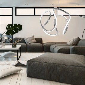 Toolight, LED závěsné stropní svítidlo 60W + dálkové ovládání APP385-CP, chromová, OSW-06901