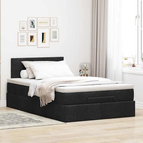 Osmanský postel s matrací černá 120x200 cm textil 3311451