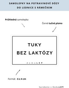 TUKY BEZ LAKTÓZY - Samolepka s rámečkem na dózy do lednice, 6 x 4 cm
