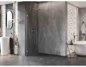 Mexen Lunar sprchová stěna levá 110 x 200 cm, 8mm čiré sklo, broušená ocel, 830-110-000-97-00-L