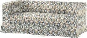 Potah na pohovku Klippan 2-místná, dlouhý s rohovými záhyby barva modrá látka pletený vzor, vzorované