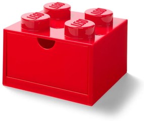 Červený stolní box se zásuvkou LEGO®, 15 x 16 cm