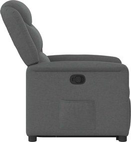 Zvedací polohovací křeslo tmavě šedé textil 3303195