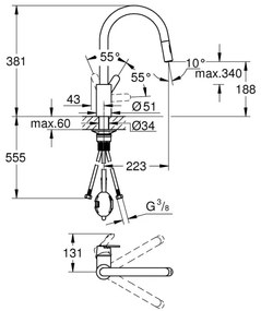 GROHE 31484001 - Dřezová baterie GET lesklý chrom