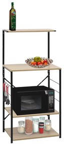 Skříňka na mikrovlnku černá a dub 60 x 39,6 x 123 cm kompozit 288239