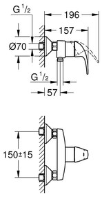 GROHE Start Curve - Páková sprchová baterie, chrom 23767000