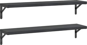Nástěnné police 2 ks 100 x 23,5 cm černé nerezová ocel 3214513