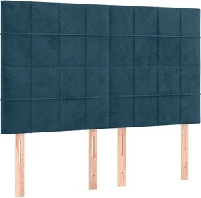 Box spring postel s matrací tmavě modrá 140x190 cm samet 3137843