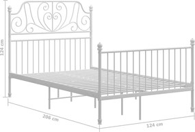 Rám postele bílý kov 120 x 200 cm 324848
