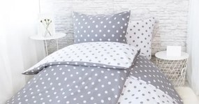 XPOSE ® Bavlněné povlečení na dvě lůžka MIRIAM DUO - šedá/bílá 140x200, 70x90