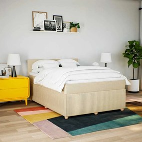 Box spring postel s matrací krémová 140x200 cm textil 3287484