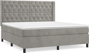 Box spring postel s matrací světle šedá 160x200 cm samet 3132867
