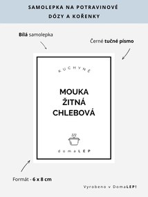 MOUKA ŽITNÁ CHLEBOVÁ - omyvatelná samolepka na dózu, výběr rozměrů Ø 5 cm / 5 x 5 cm / 6 x 8 cm | DomaLEP